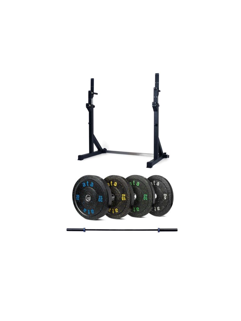 ata Squat Rack + Bumper Plate Pakke 100KG + ata XF Bar | ata